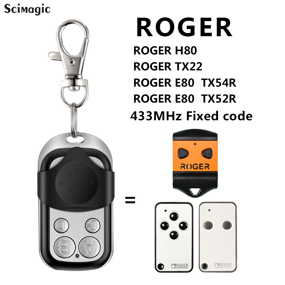 รีโมทคอนโทรลRoger E80 TX52R E80/TX52R/2 2 Channel Fixed Code Remote ...