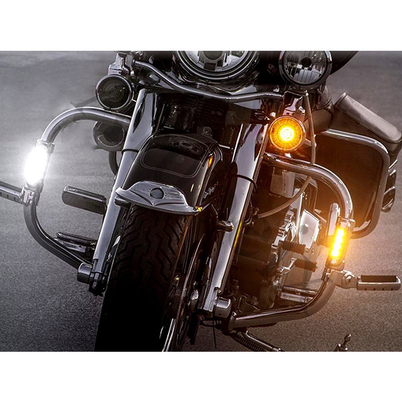 Local StockStreet Glide LED Engine Guard Lights White Amber Color 1 ...