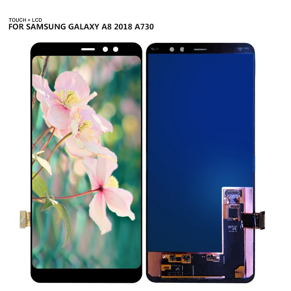 อะไหล่หน้าจอสัมผัส LCD แบบเปลี่ยน สําหรับ SAMSUNG Galaxy A8 Plus 2018 ...