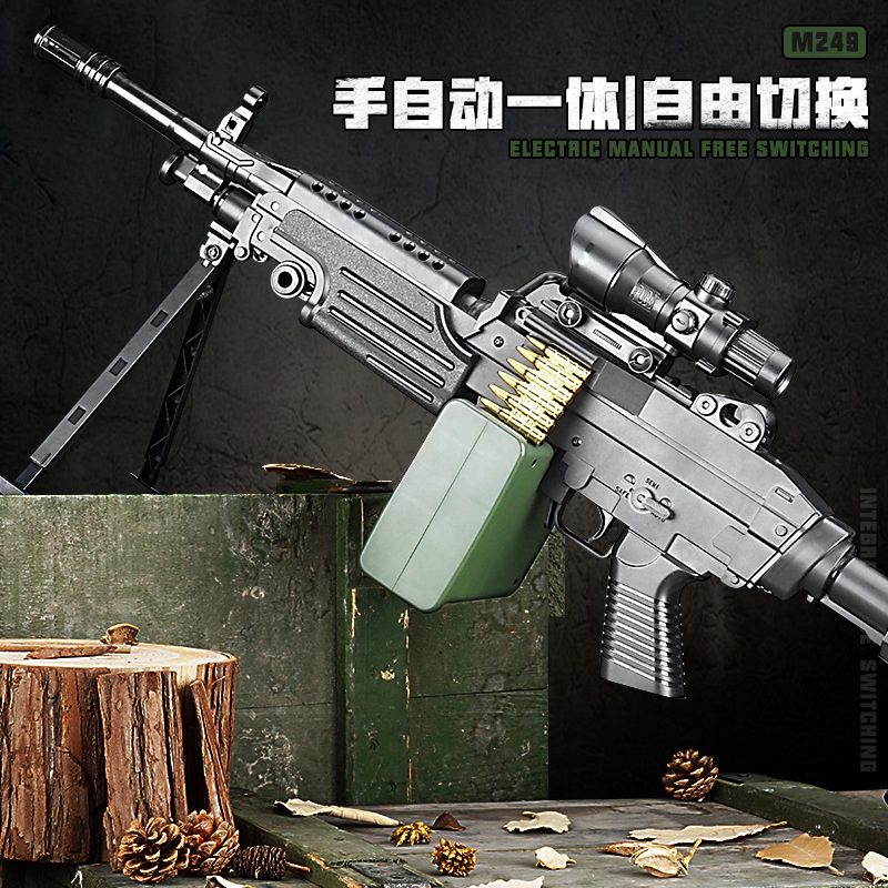 Luochen M249 มือในหนึ่งเดียวปืนฉีดน้ำปืนเจไดรุ่นอยู่รอดกินอุปกรณ์ไก่ ...