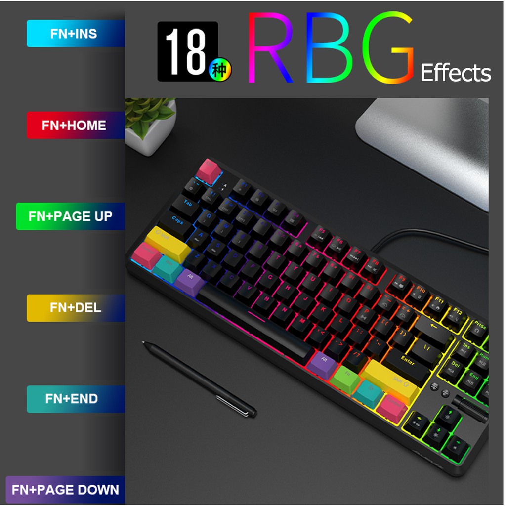 ♙RG.BEAST Ajazz K870T Bluetooth Mechanical Keyboard RGB Backlight 87 ...
