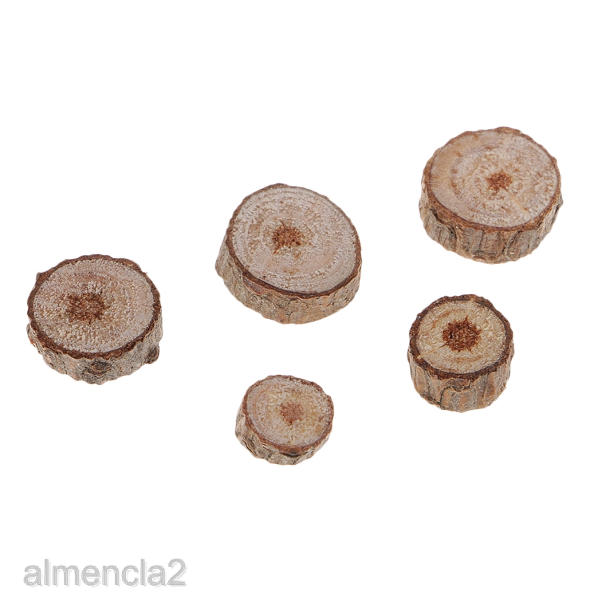 100 mini natural wood slices, wood slabs, rustic tree bark, wood branch ...