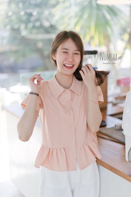 Numsha Brand Pancake top เสื้อคอปกระบายล่าง NB19138 - numsha_brand ...