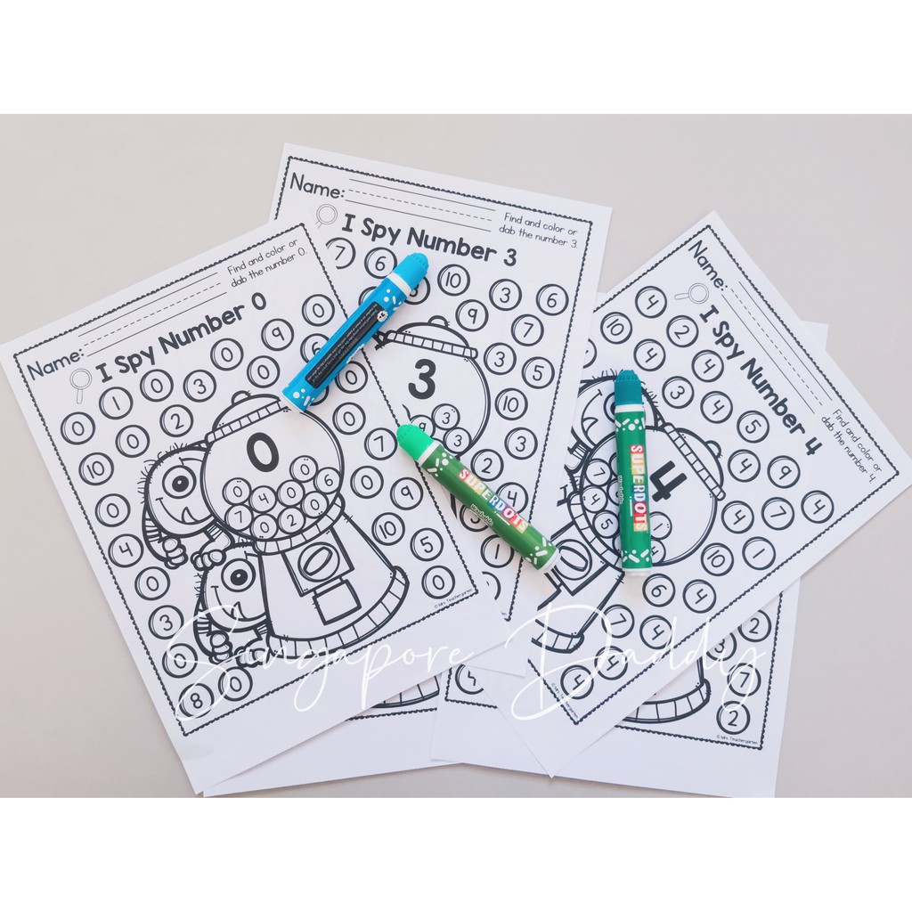 I Spy Number Number WorksheetsWorksheets Preschool Colouring Book ...