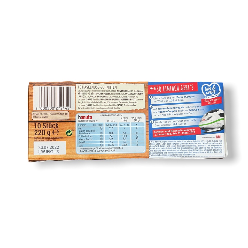 Ferrero Hanuta Wafers มี 2 รส 1 กล่อง มี 10 ชิ้นจากเยอรมนี - 4n5pfbmqz0 ...