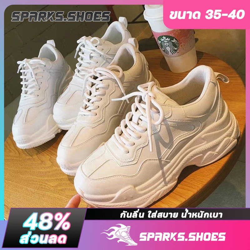 Sparks Shoes2021 รองเท้านักเรียนหญิงเกาหลีรองเท้ากีฬารองเท้าสีขาว ...