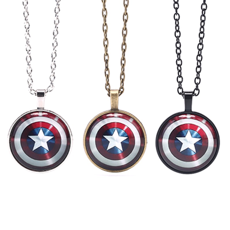 PurpleredtoUnisex Captain America Pentacle Shield Pendant Necklace ...