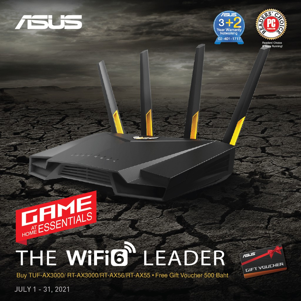 ASUS RT-AX3000 AX3000 Dual Band WiFi 6 (802.11ax) Router supporting MU ...