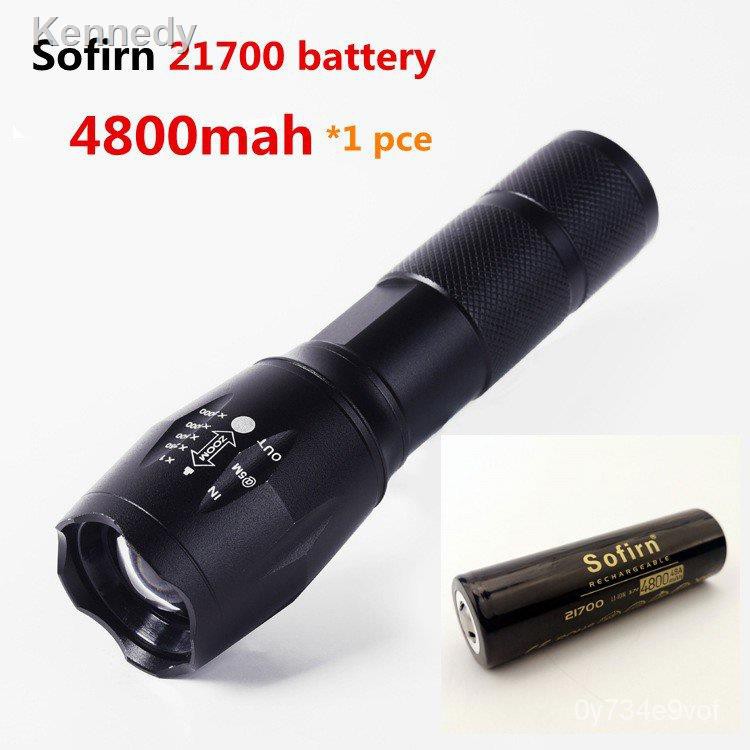 LED Flashlight with Sofirn High Drain 21700 Battery 4800mah li-ion ...