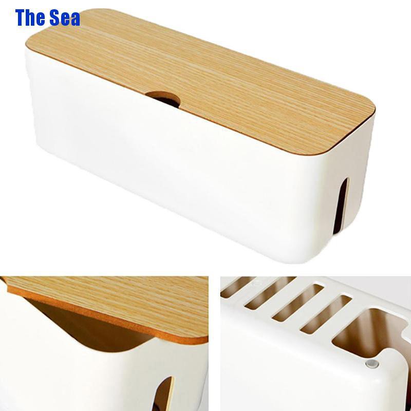 ถุงนำโชค Cable Box With Wooden Cover Power Strip Wire Case Charger ...