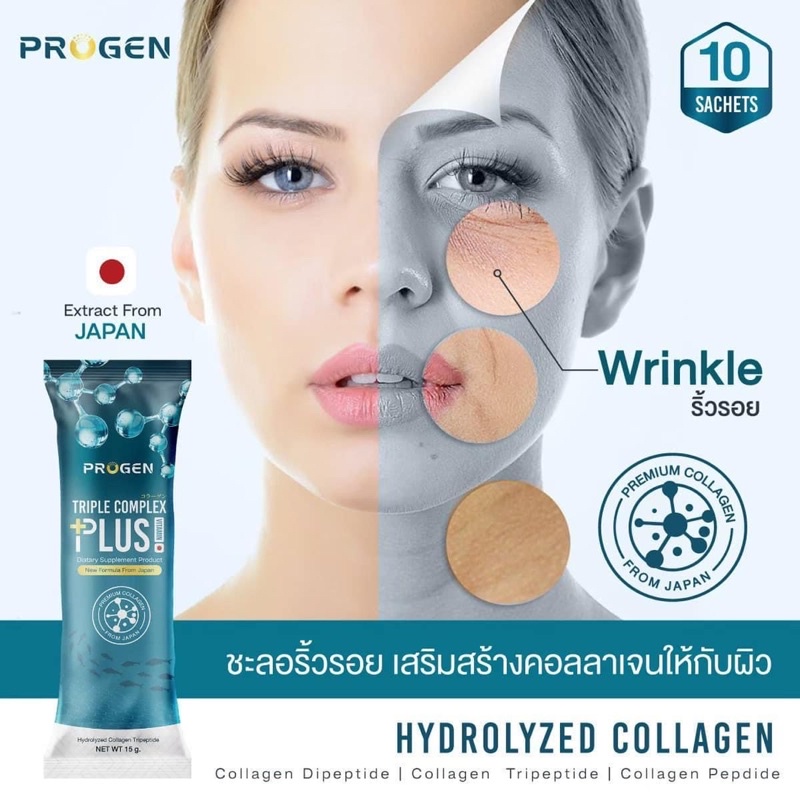 คอลลาเจน ไดเปปไทด์ พลัส Collagen Triple Plus PROGEN คอลลาเจนมากถึง ...