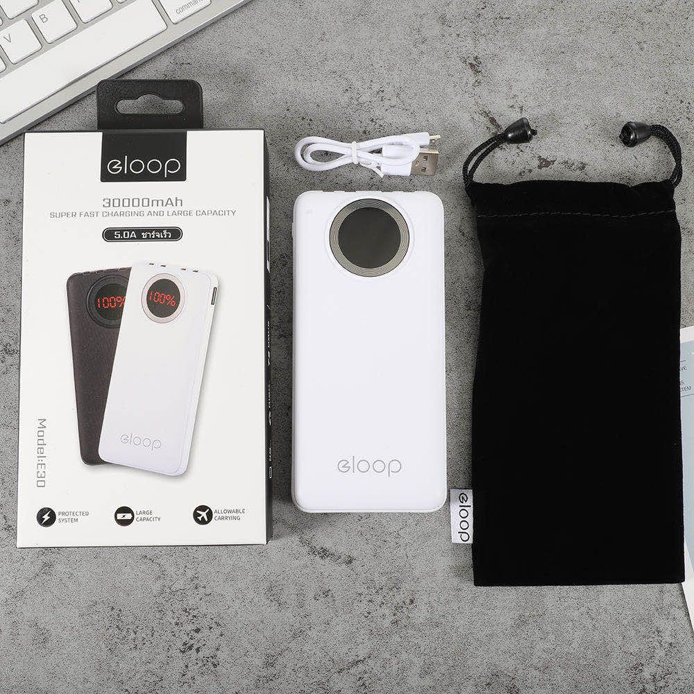 Eloop Power bank 30000mAh พร้อมส่ง แถมซองกันน้ำกับสายชาร์จ แบบใหม่สุด ...