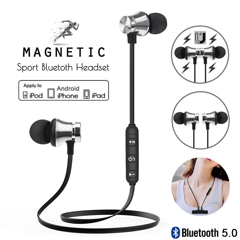 Magnetic Bluetooth Earphone Stereo Waterproof Earbuds Wireless ...