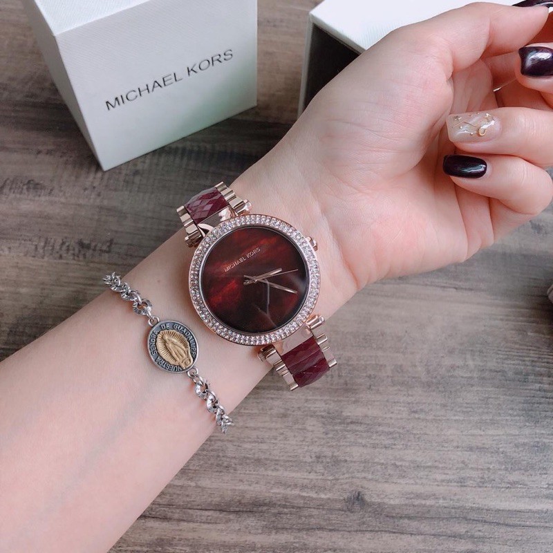 MK6412 MICHAEL KORS Parker Burgundy Dial - Multi-color - nalikashopbyp ...