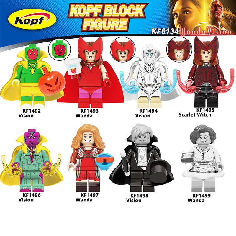 Lego Minifigures KF6134 Avengers Block Man Series Vision Wanda Scarlet ...