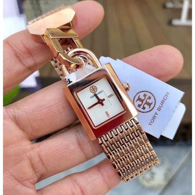 (ผ่อน0) นาฬิกา Tory Burch Surrey Rose Gold Watch สแตนเลส สีโรสโกลด์ สาย ...