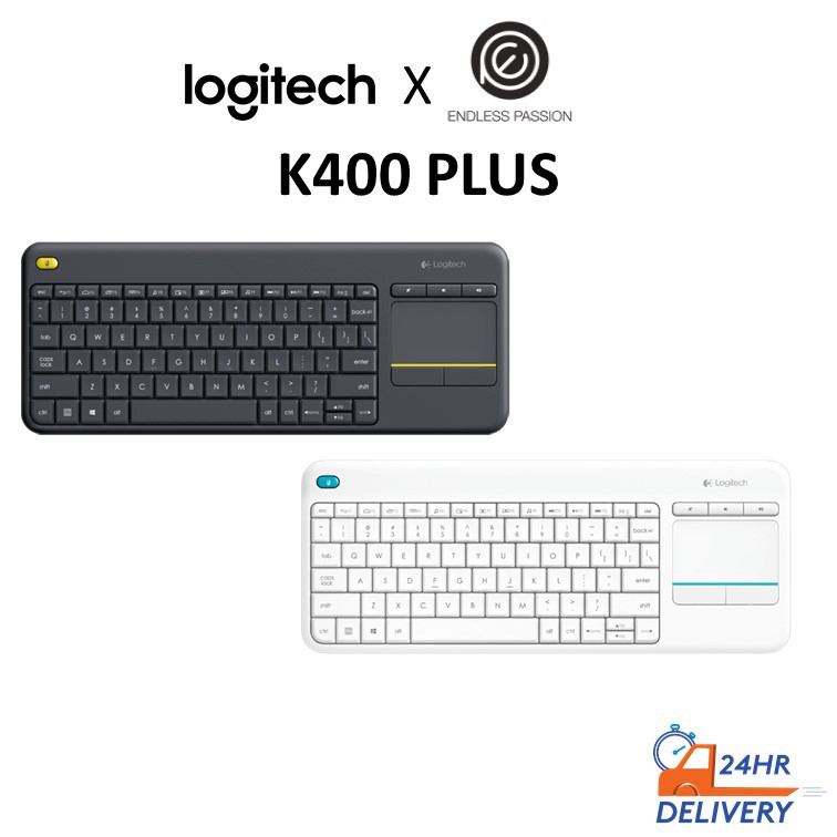 Logitech K400 Plus Wireless Touch Keyboard - Black/White | Shopee Thailand