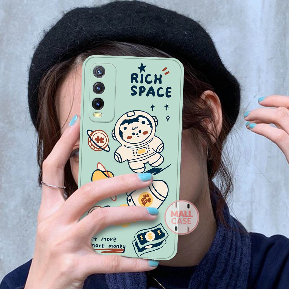 เคสนิ่ม ลายนักบินอวกาศ สีมาการอง (UV04) สําหรับ vivo y12 y17 y20 y12s ...