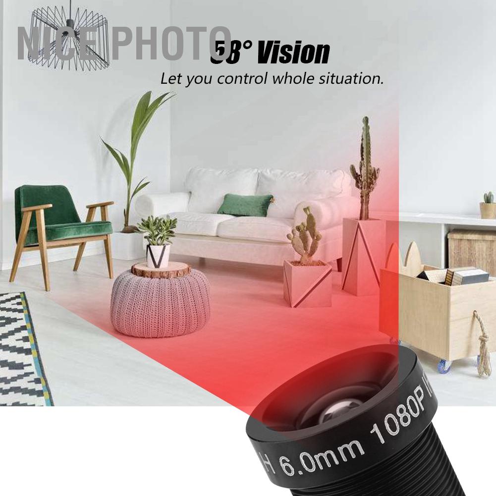 Nice photo 6mm CCTV Camera Lens 2 Million Pixels 24-hour Protection IR ...