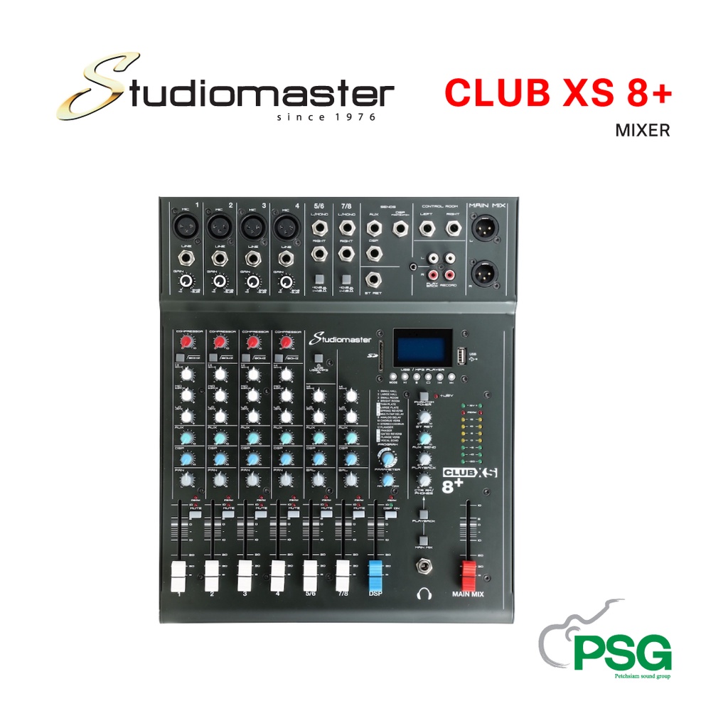 Studiomaster CLUB XS 8+ MIXER 4 MIC INPUT, 2 STEREO | Shopee Thailand