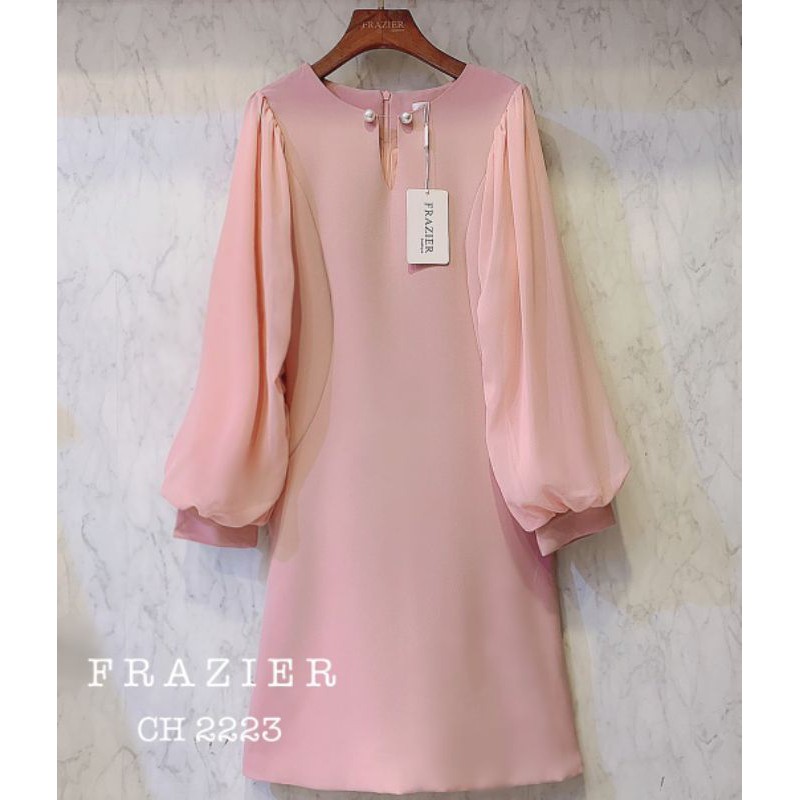 CH2223เดรสคอกลมผ่าแขนยาวชีฟองจั้ม (S.M.L.XL) - sakurangius - ThaiPick