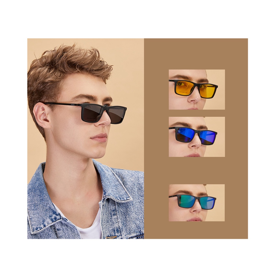 Bauhaus Polarized Sunglasses Men 5 In 1 Magnetic Clip On Glasses ULTEM ...