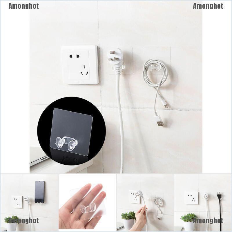 Amonghot 4Pcs Home Office Wall Adhesive Plastic Power Plug Socket ...