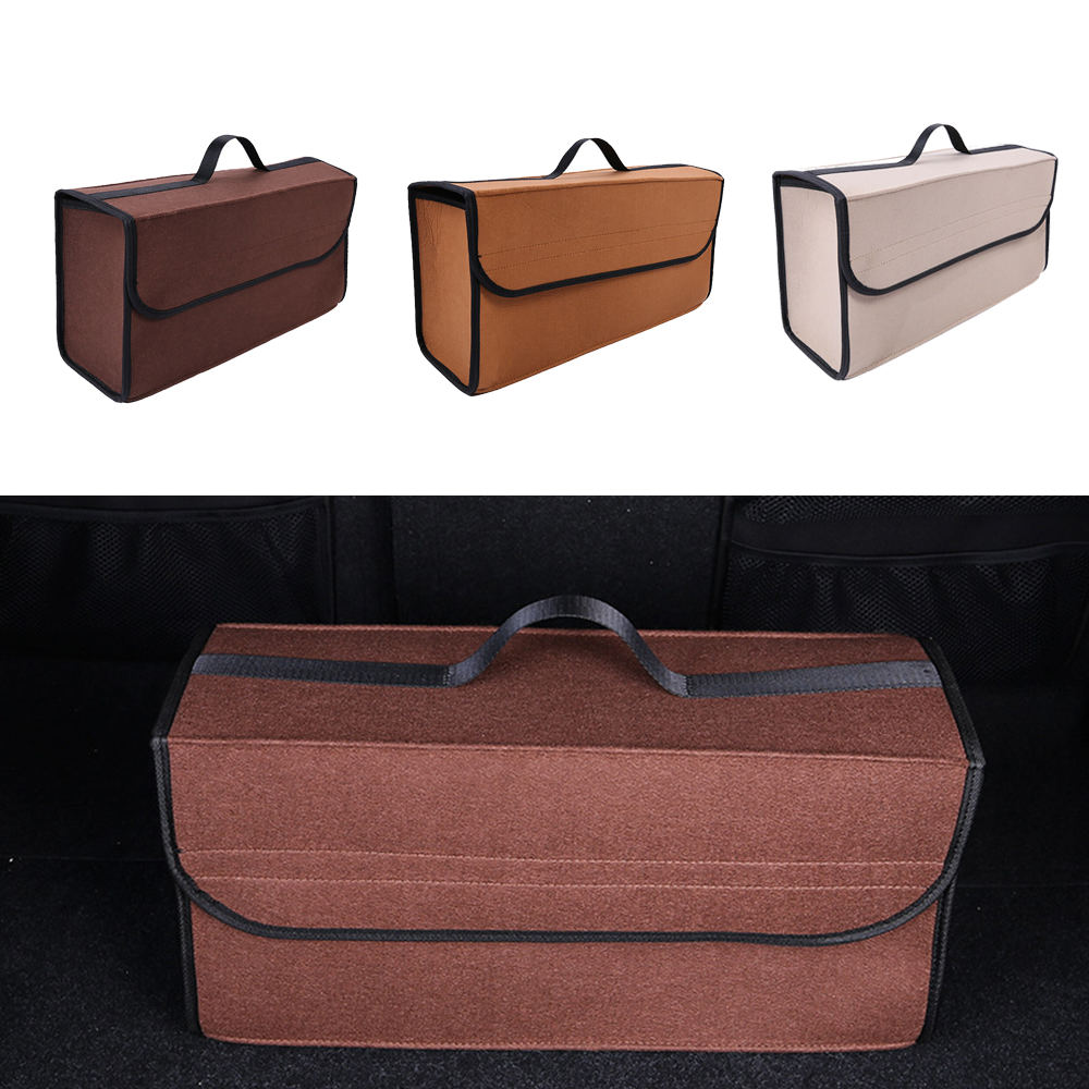 Trunk Organizer Felt Cloth Foldable Car SUV Storage Bag Cargo Box ...