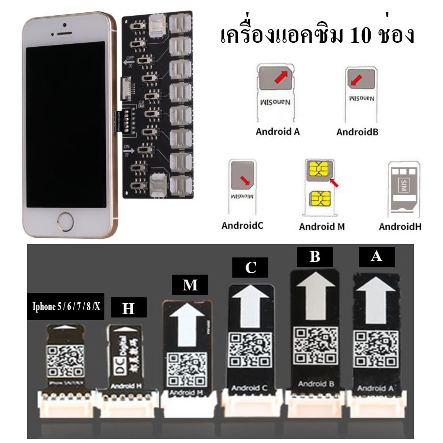 ตัวอ่านซิมการ์ด Act sim card 10 ช่อง | Shopee Thailand