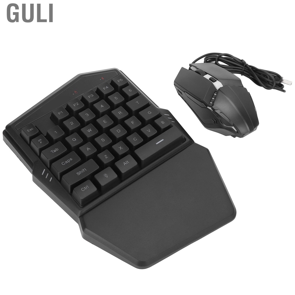 Guli One Hand Keyboard Mouse 35 Keys RGB Backlight Gaming Half Keypad ...