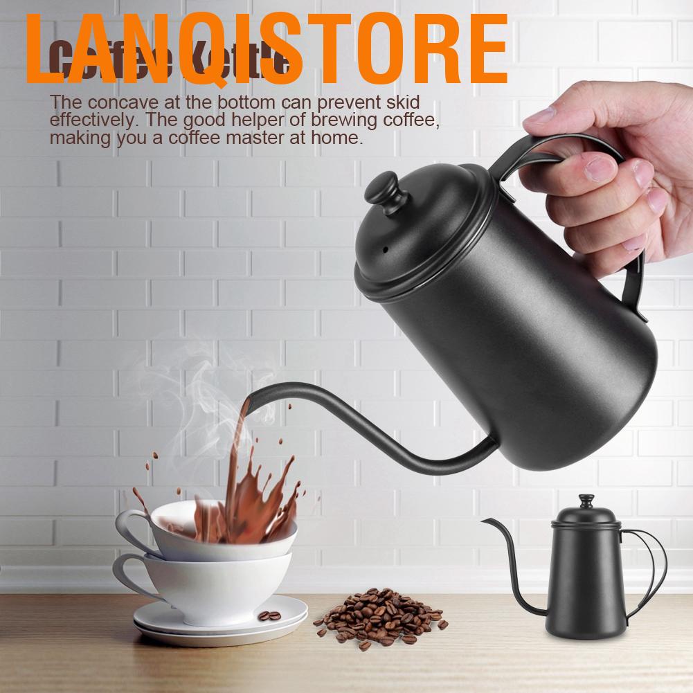 【Ready】650ML Stainless Steel Precise Gooseneck Spout Kettle Coffee Tea ...