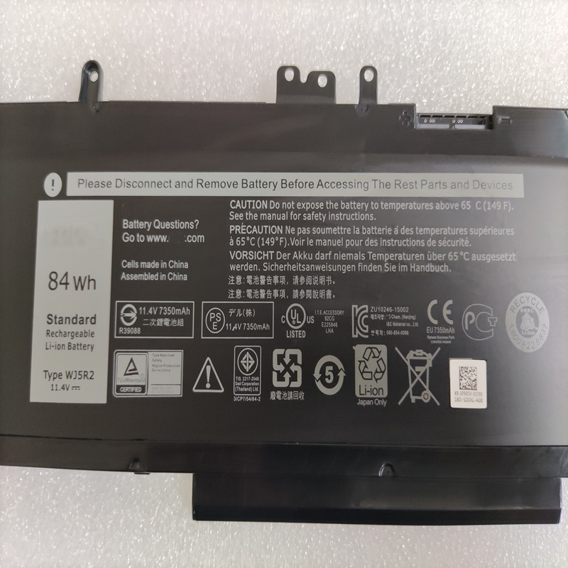 New Original WJ5R2 0WJ5R2 G9G1H 04F5YV 0G9G1H Laptop Battery 11.4V 84Wh ...