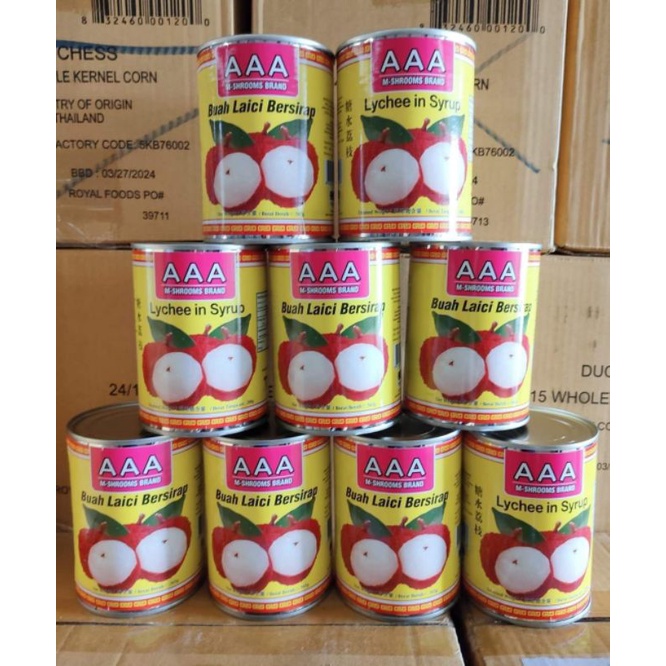 ลิ้นจี่ตราAAA มีฮาลาล น้ำหนักสุทธิ 565 กรัม Lychee-in-Syrup - minemint ...