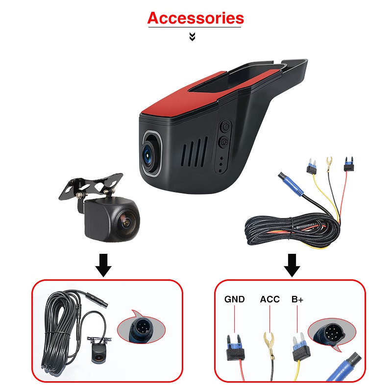 Dossevit Full HD 1080P Wifi DVR Dash Cam 24H Parking Monitor WDR Night ...