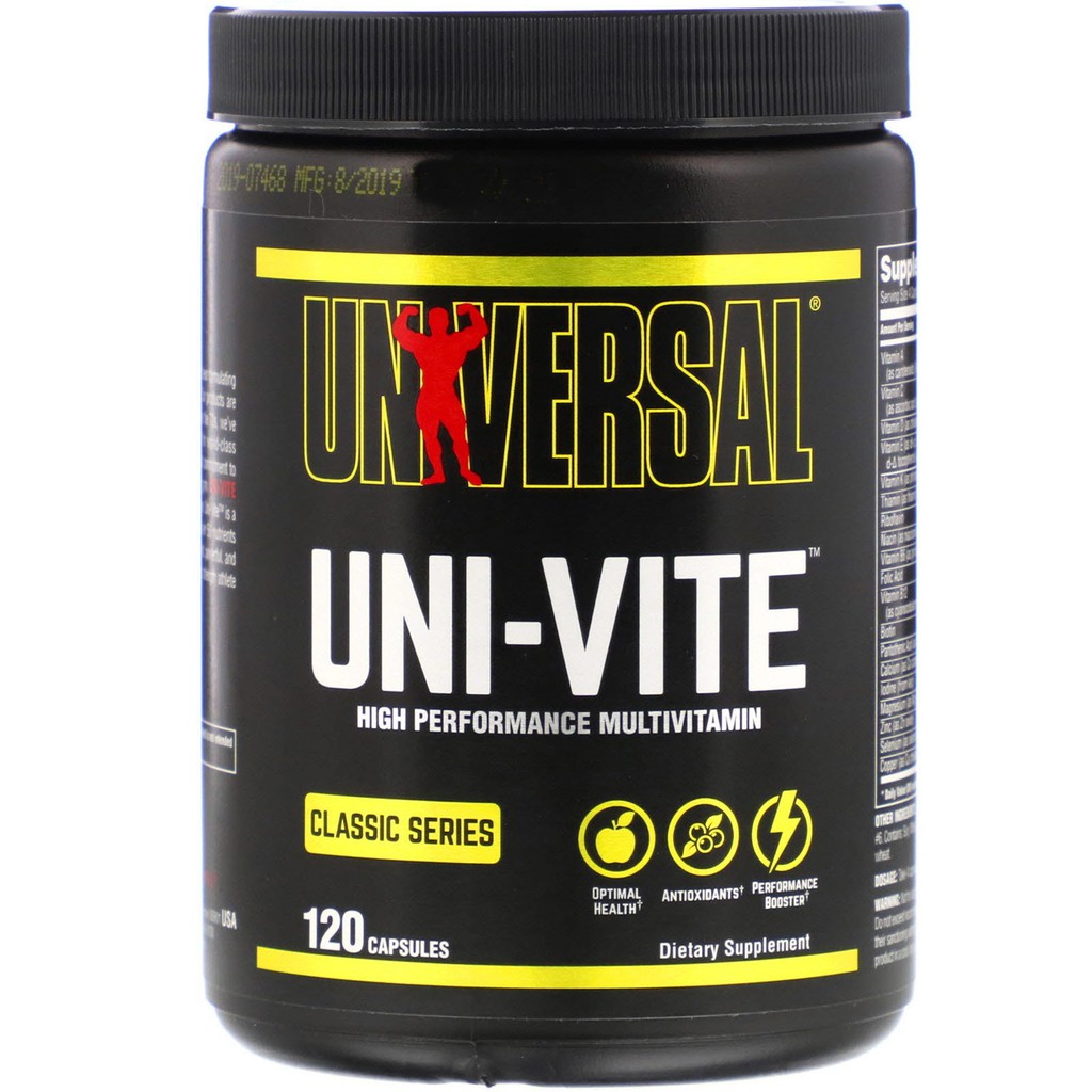 Universal Uni-Vite (120แคปซูล) วิตามินรวม บำรุงร่างกาย เพิ่มกล้าม ...