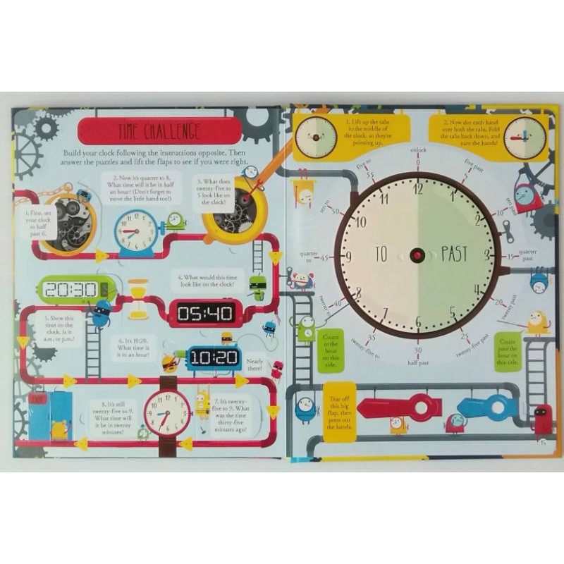 Lift-the-Flap Telling the Time เหมาะสำหรับ 3 ขวบ Board book กระดาษแข็ง ...