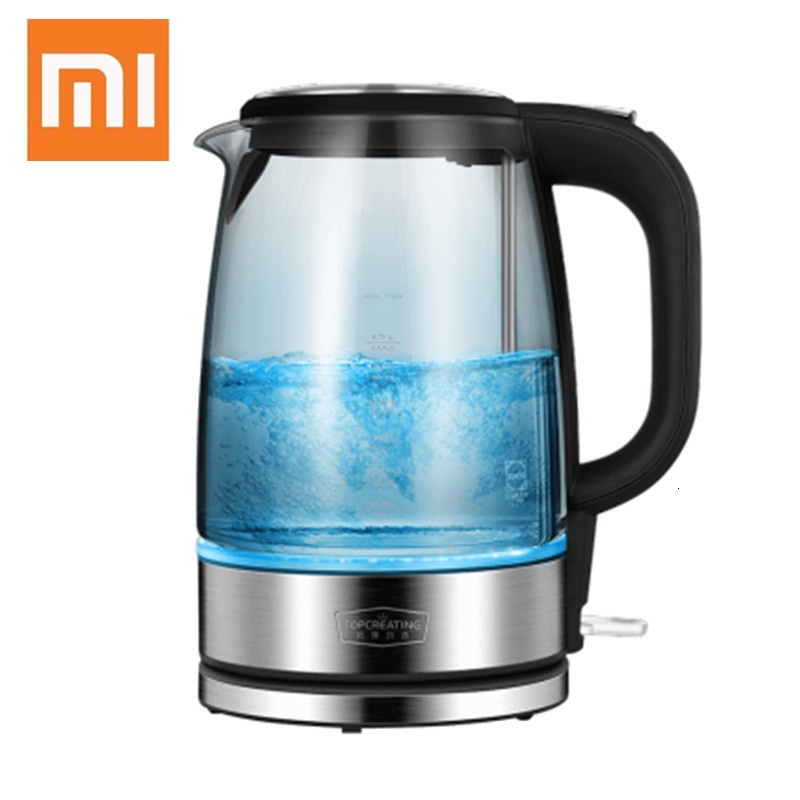 Glass Electric Water Kettle Anti-Dry Electric Kettle Stainless Steel Home LED Light Tea Pot ...