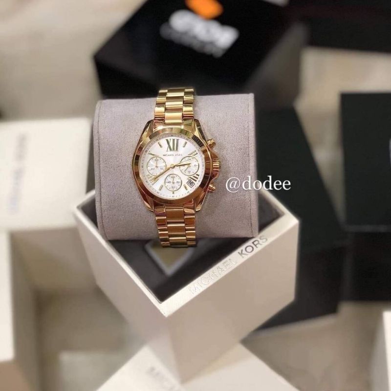 นาฬิกาข้อมือMichael Kors Mini Bradshaw Gold-Tone Chronograph Ladies ...