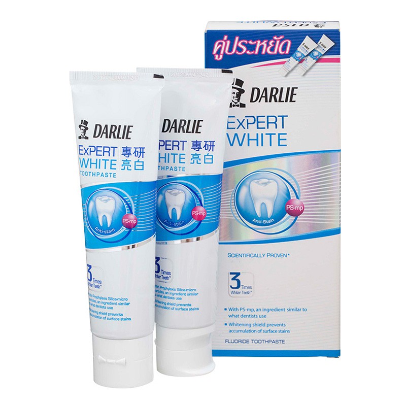 Darlie Expert White Toothpaste 120ml Twin ยาสีฟัน ดาร์ลี่ สูตรเอ็กซ์ ...