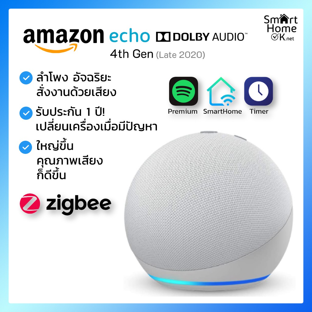 Amazon Echo Dot 4th Gen Alexa ลำโพงอัจฉริยะ (ประกันร้านCapaDigifoto 1ปี ...