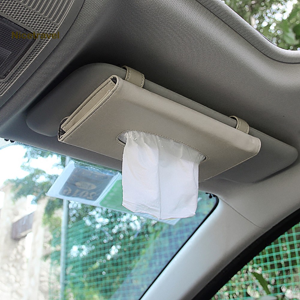 Stock23x13cm Faux Leather Auto Car Sun Visor Tissue Box Paper Towel ...
