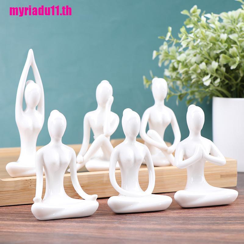 Mrth6 Styles Meditation Yoga Pose Statue Figurine Ceramic Yoga Figure ...