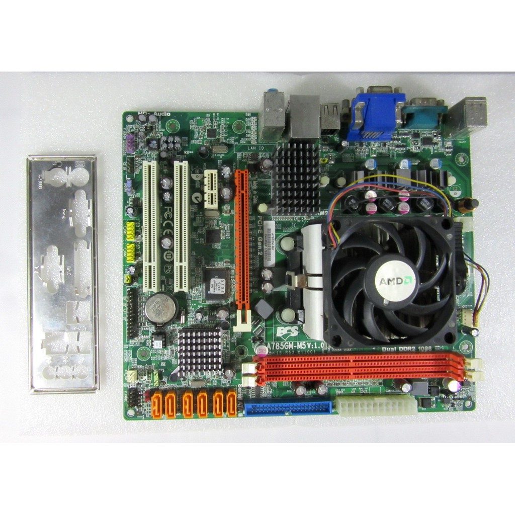 Mainboard ECS A785GM-M5 V1.0 Socket AM2+ / CPU AMD Athlon 64 X2 4800+ 2 ...