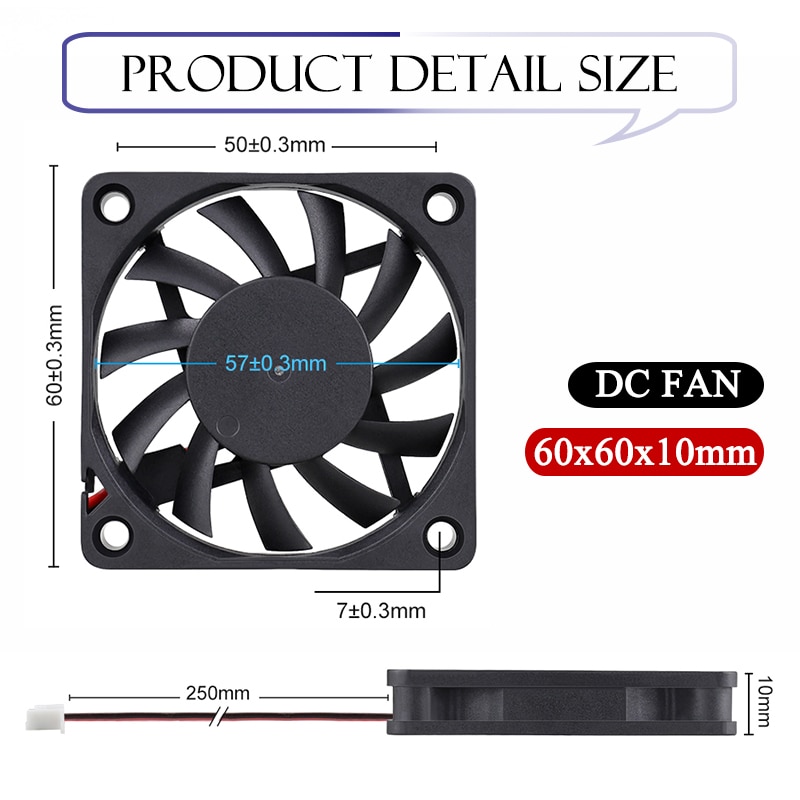 2 cs Gdstime 60mm 5V 12V 24V Brushless USB 2IN 3IN DC Cooler Fan 60x60x10mm 6010 6cm For Comuter ...