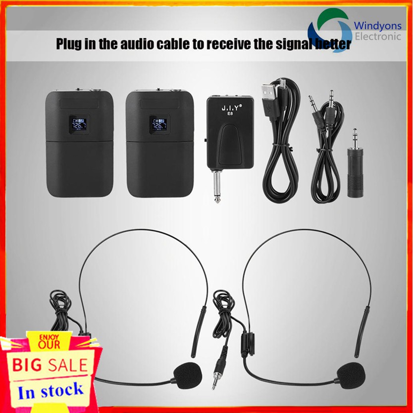 Portable Wireless UHF Mic Head-mounted Microphone with Receiver ...
