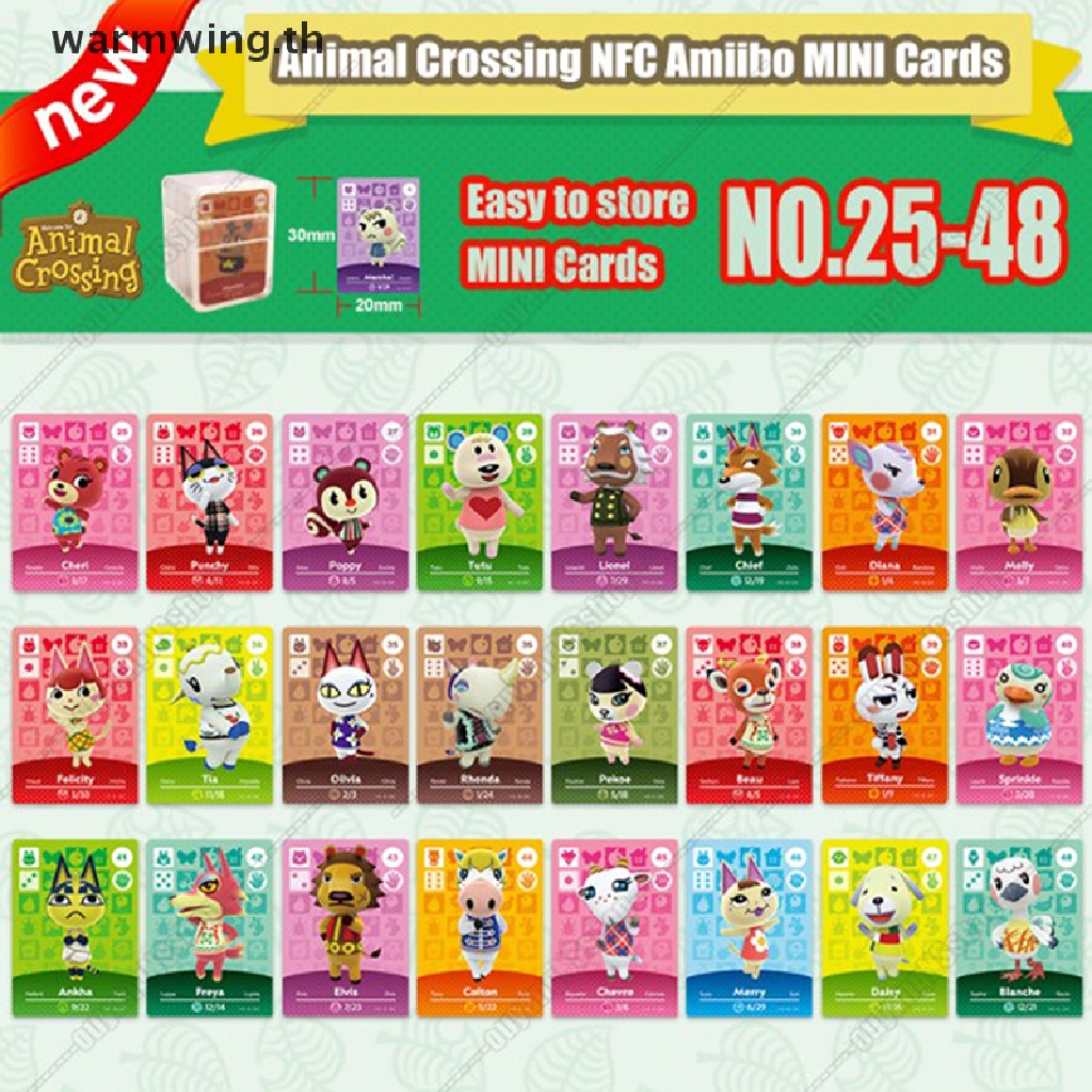 warmwing 25pcs Game Animals Crossing New Horizons Amiibo Card Ankha ...
