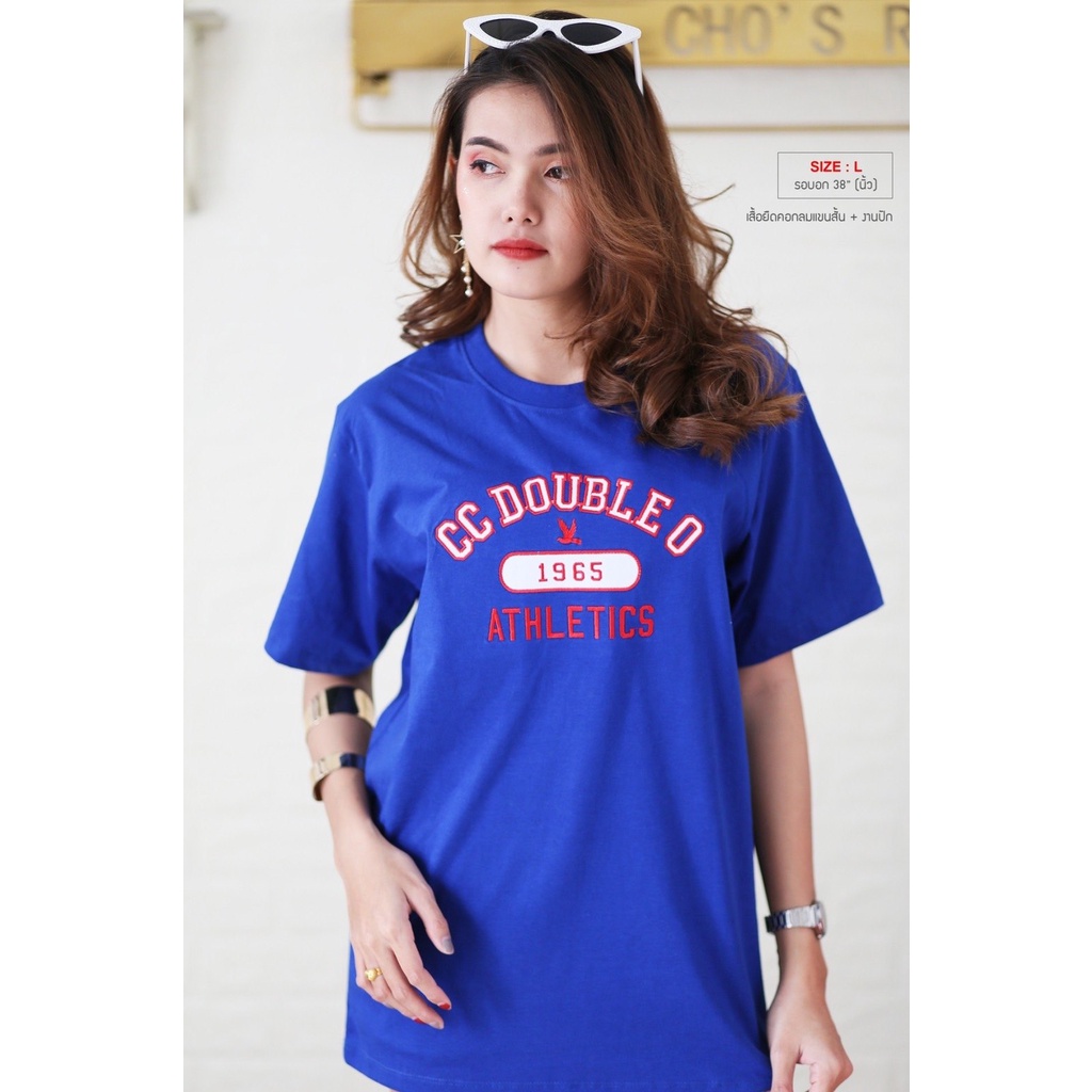 สินค้าขายดี???? เสื้อยืดแขนสั้นงานปัก CC-OO 965 Cotton 100% (SMLXL) - zig_zagroom - ThaiPick