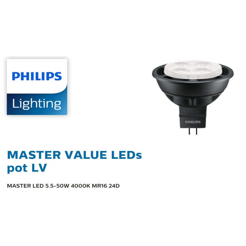 PHILIPS MASTER LED MR16 5.5W 12V 4000K | Shopee Thailand