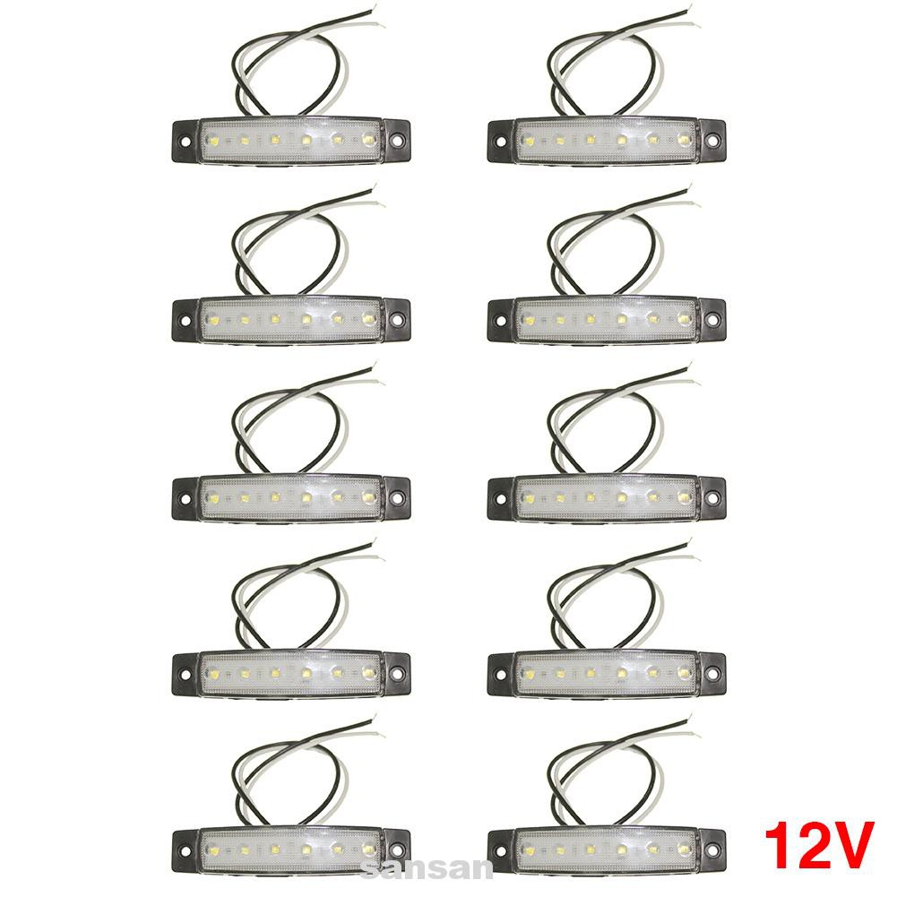 ไฟเตือน 6 Leds 12v 24v สําหรับติดด้านข้างรถยนต์ 10 ชิ้น - sansan1.th - ThaiPick