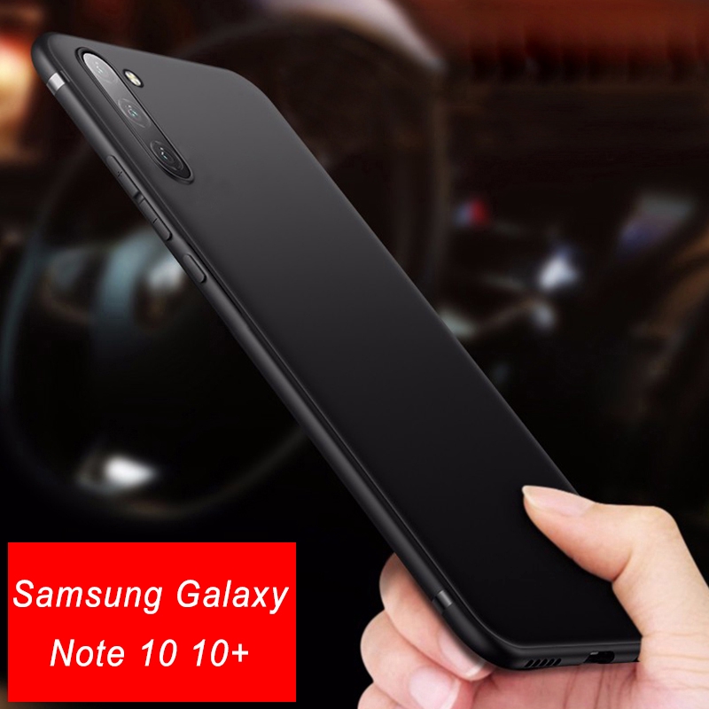 เคสโทรศัพท์ซิลิโคนแบบนิ่มสีดําด้านสําหรับ Samsung Galaxy Note 10 Note10 Plus - biruiqu1.th ...